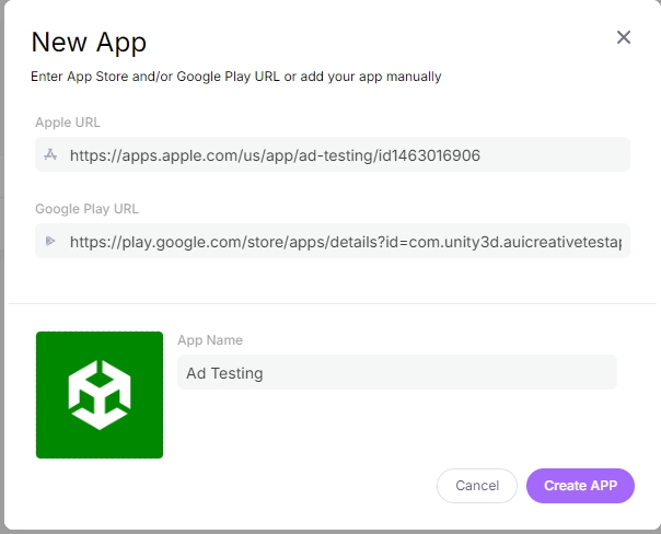 Create APP New Playable Ads Drag and Drop your zip file